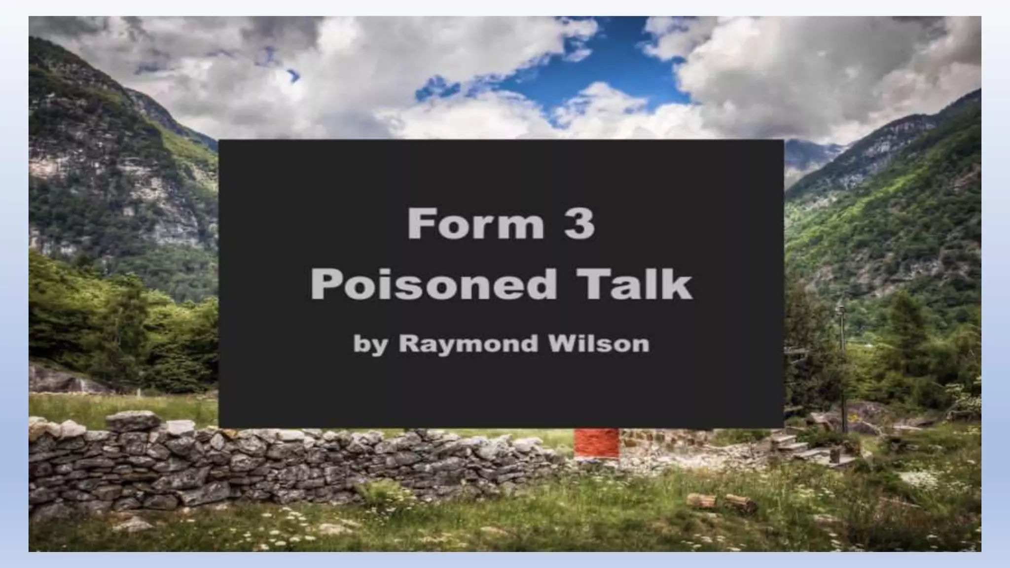 Poem poisoned talk | PPTX