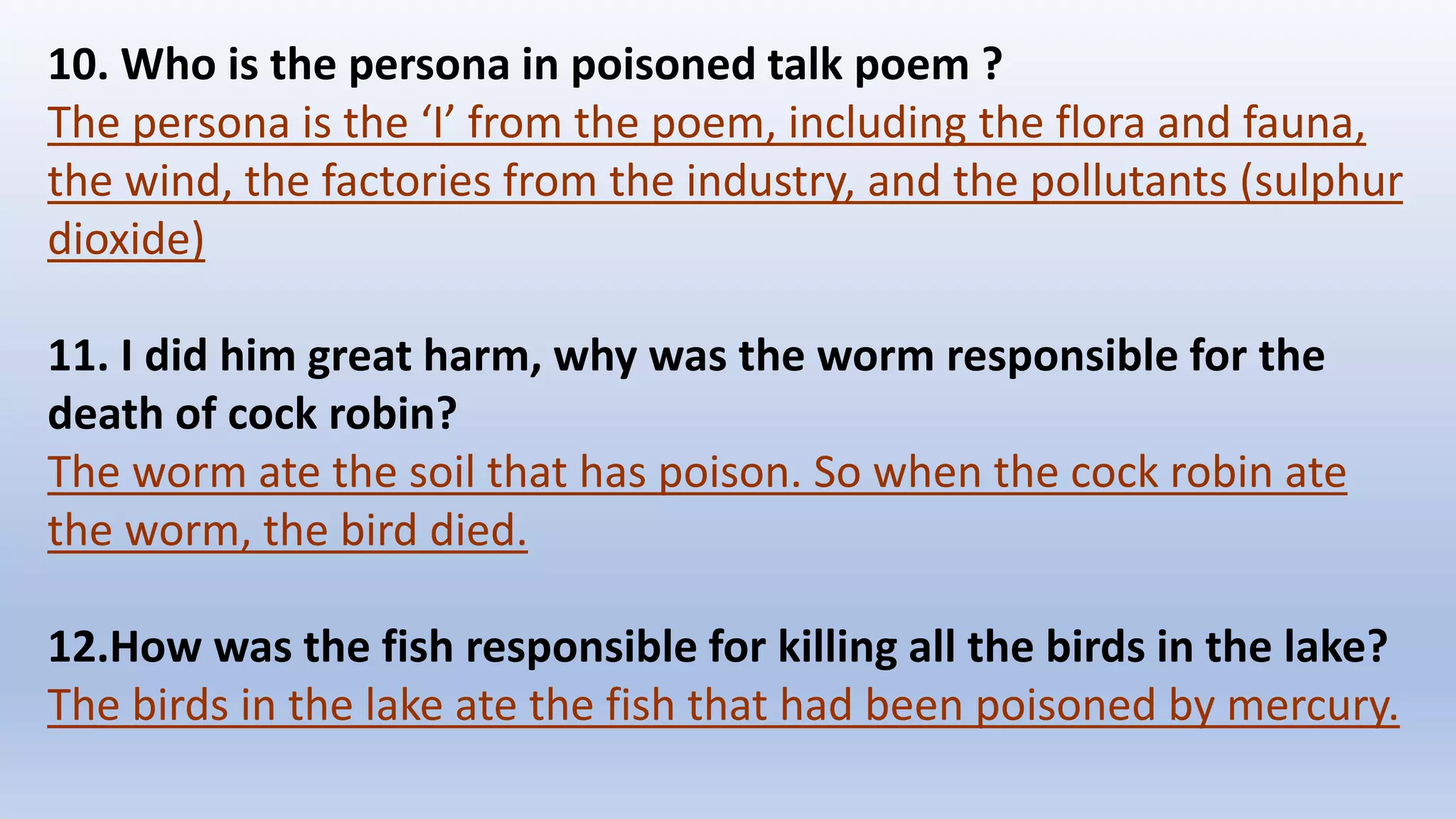 Poem poisoned talk | PPTX