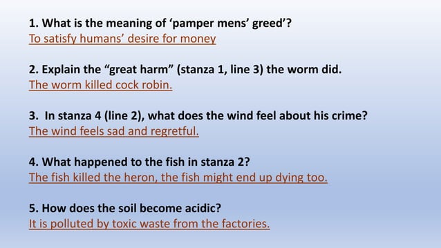 Poem poisoned talk | PPTX