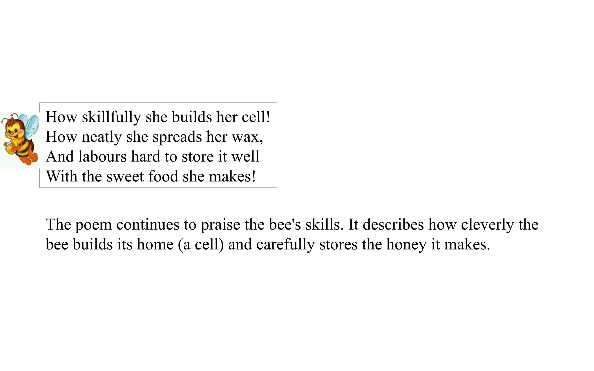 POEM - THE LITTLE BUSY BEE - Issac Watts.pptx