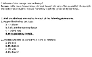 POEM - THE LITTLE BUSY BEE - Issac Watts.pptx