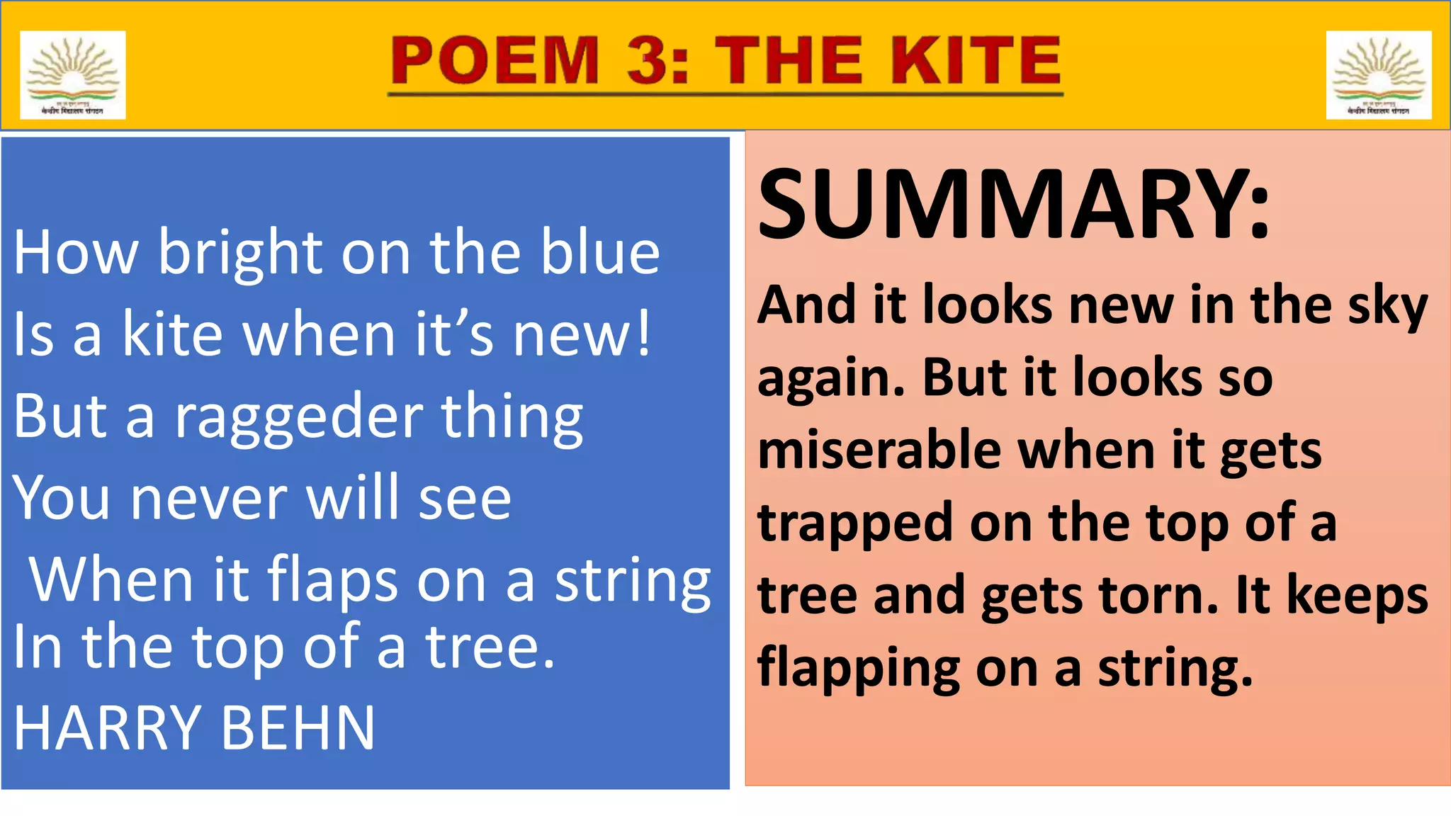 Poem2. the kite | PPT