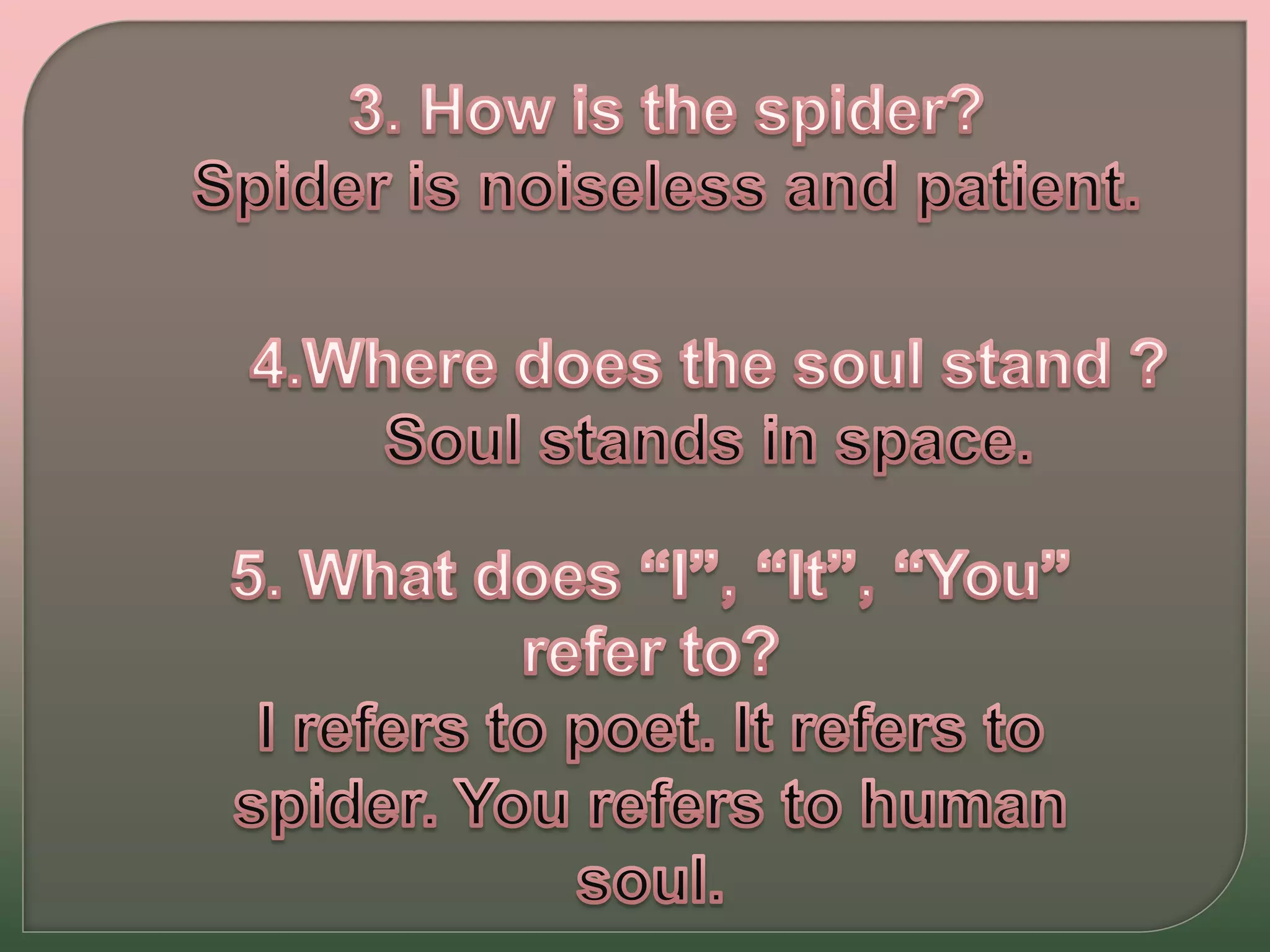 A NOISELESS PATIENT SPIDER | PPTX