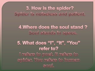 A NOISELESS PATIENT SPIDER | PPTX