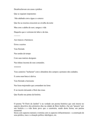 Poema O Florir do Jardim | PDF