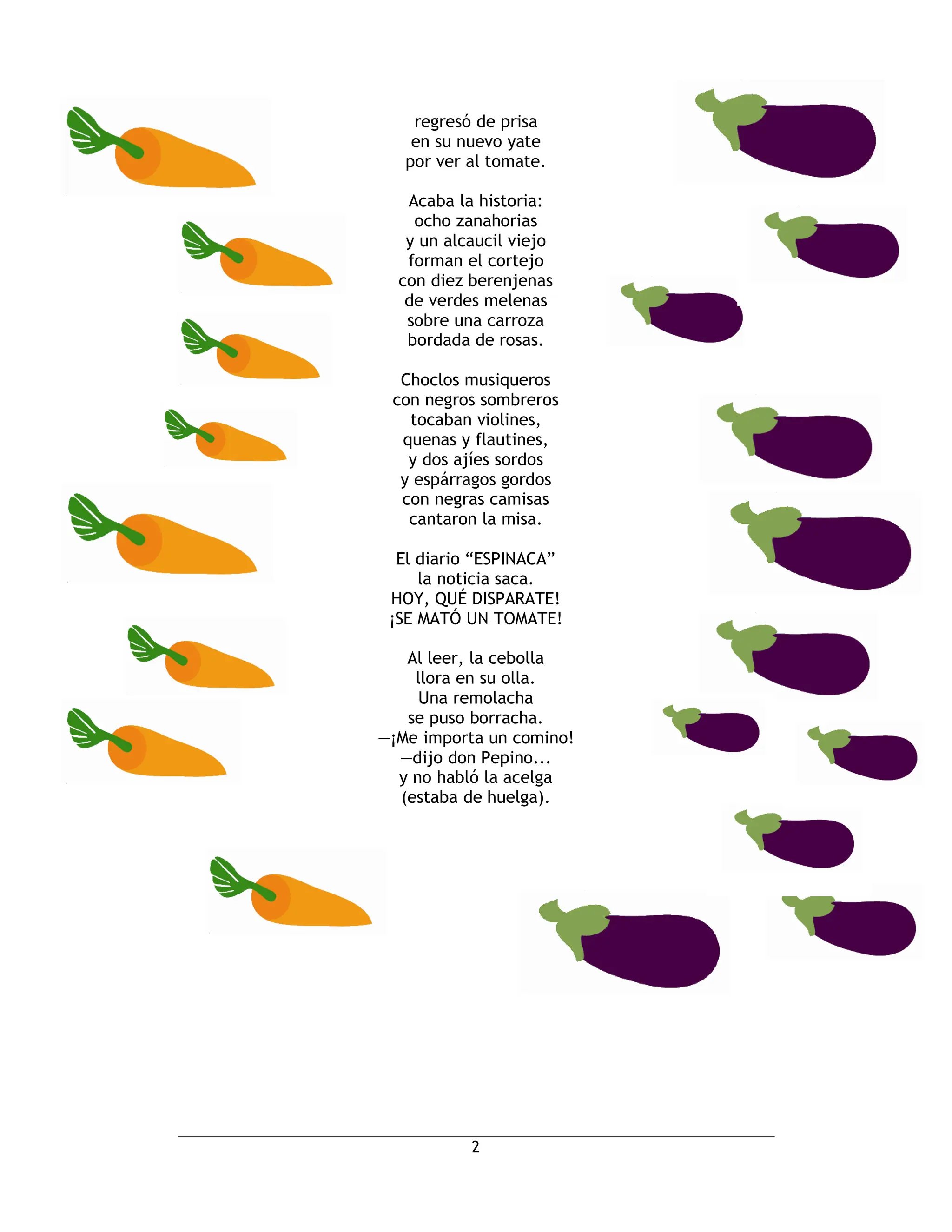 Poema se mató un tomate, para declamar frente al curso | PDF