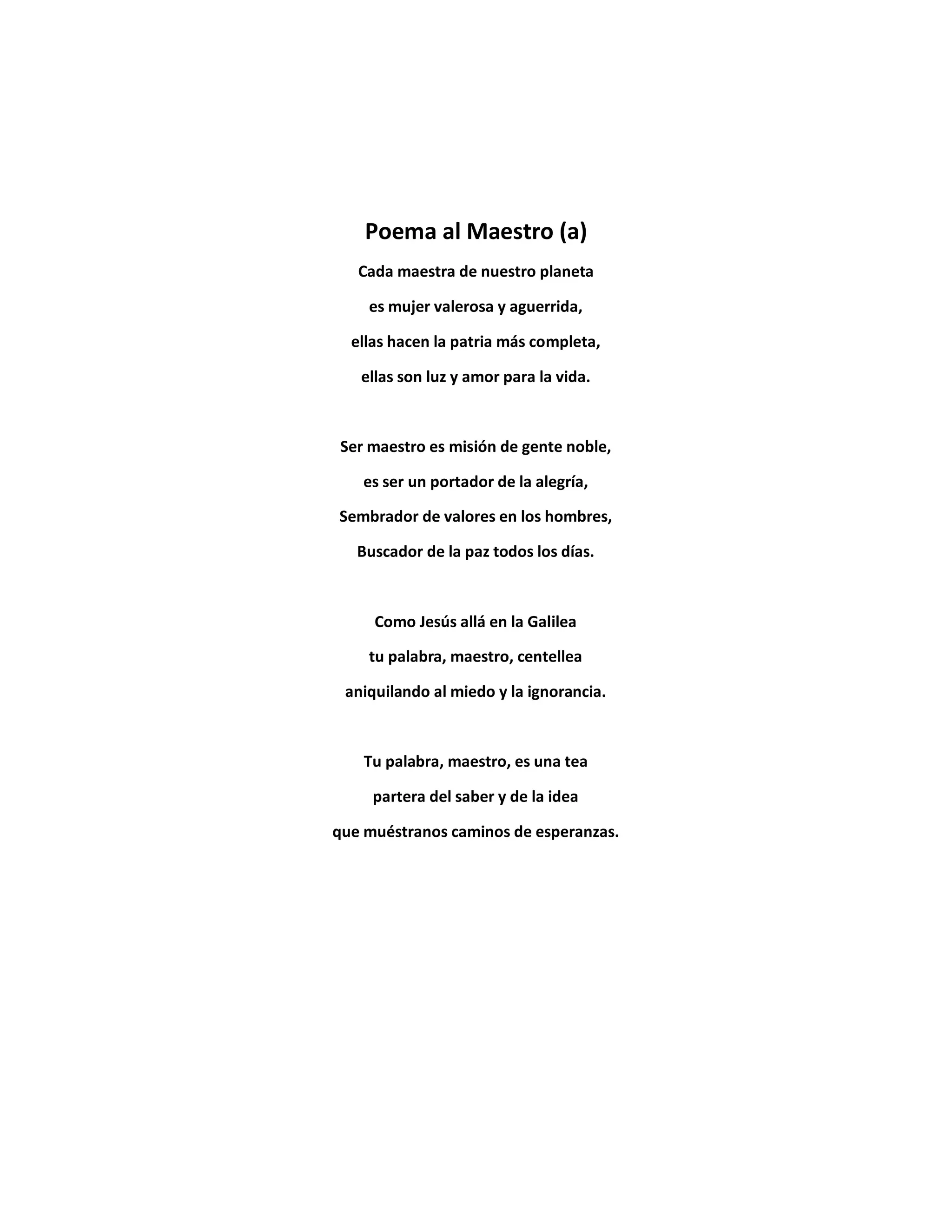 Poema al maestro | PDF