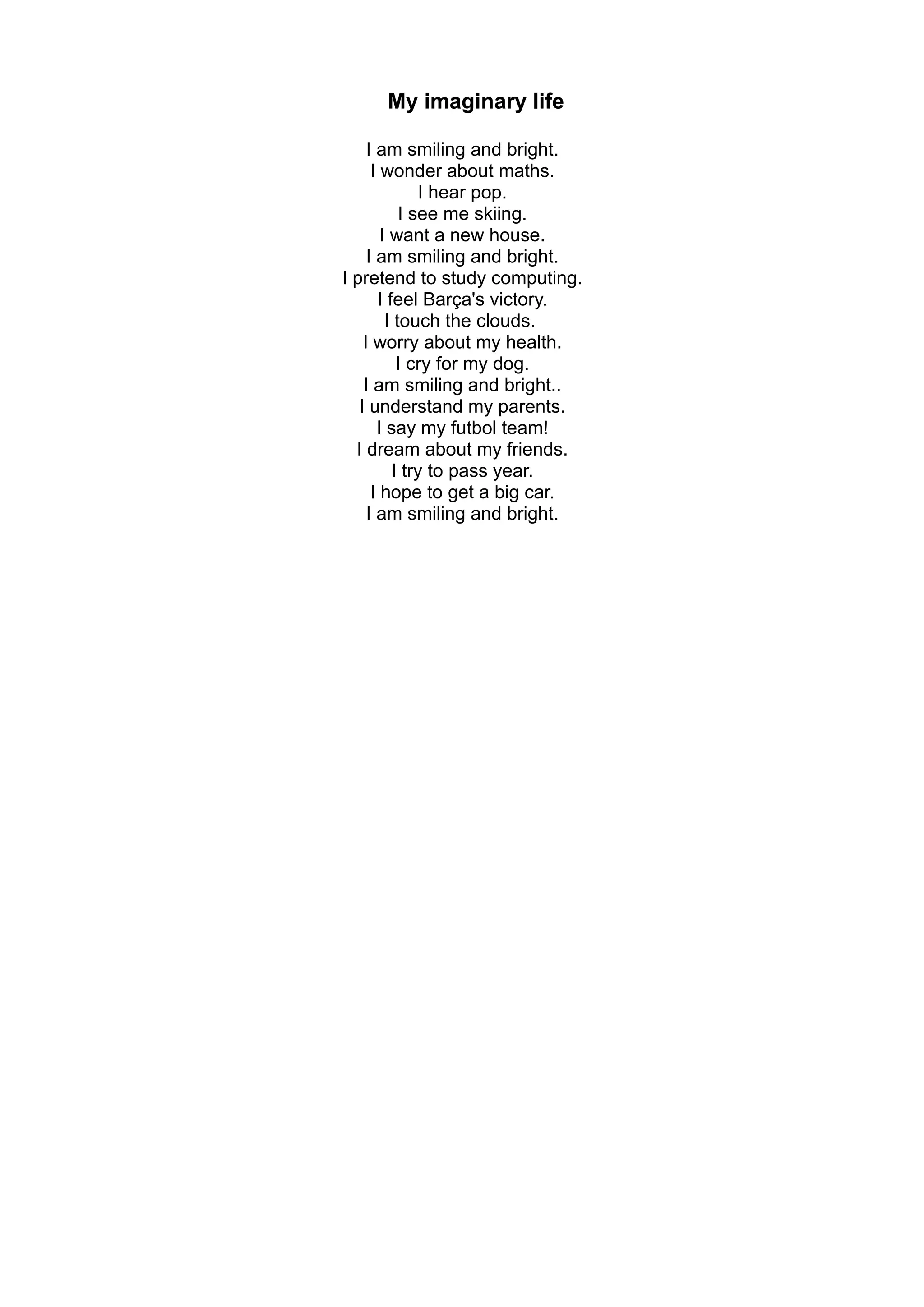 My Imaginary Life.Dani B.1B