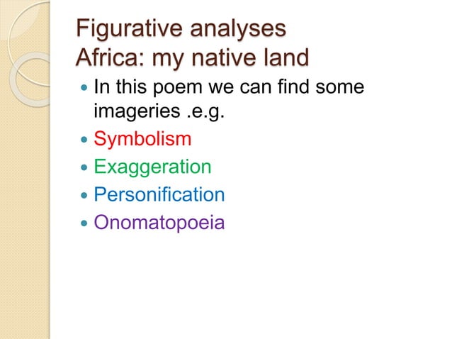Poem analysis [African: my native land by A.C.Dube] | PPTX