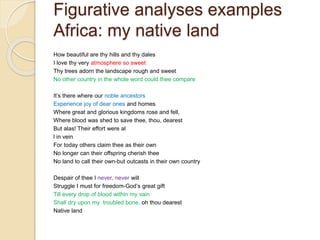 Poem analysis [African: my native land by A.C.Dube] | PPTX