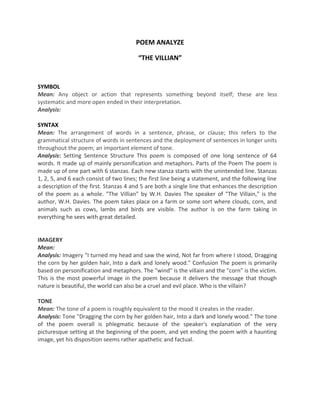 Poem analyze | PDF