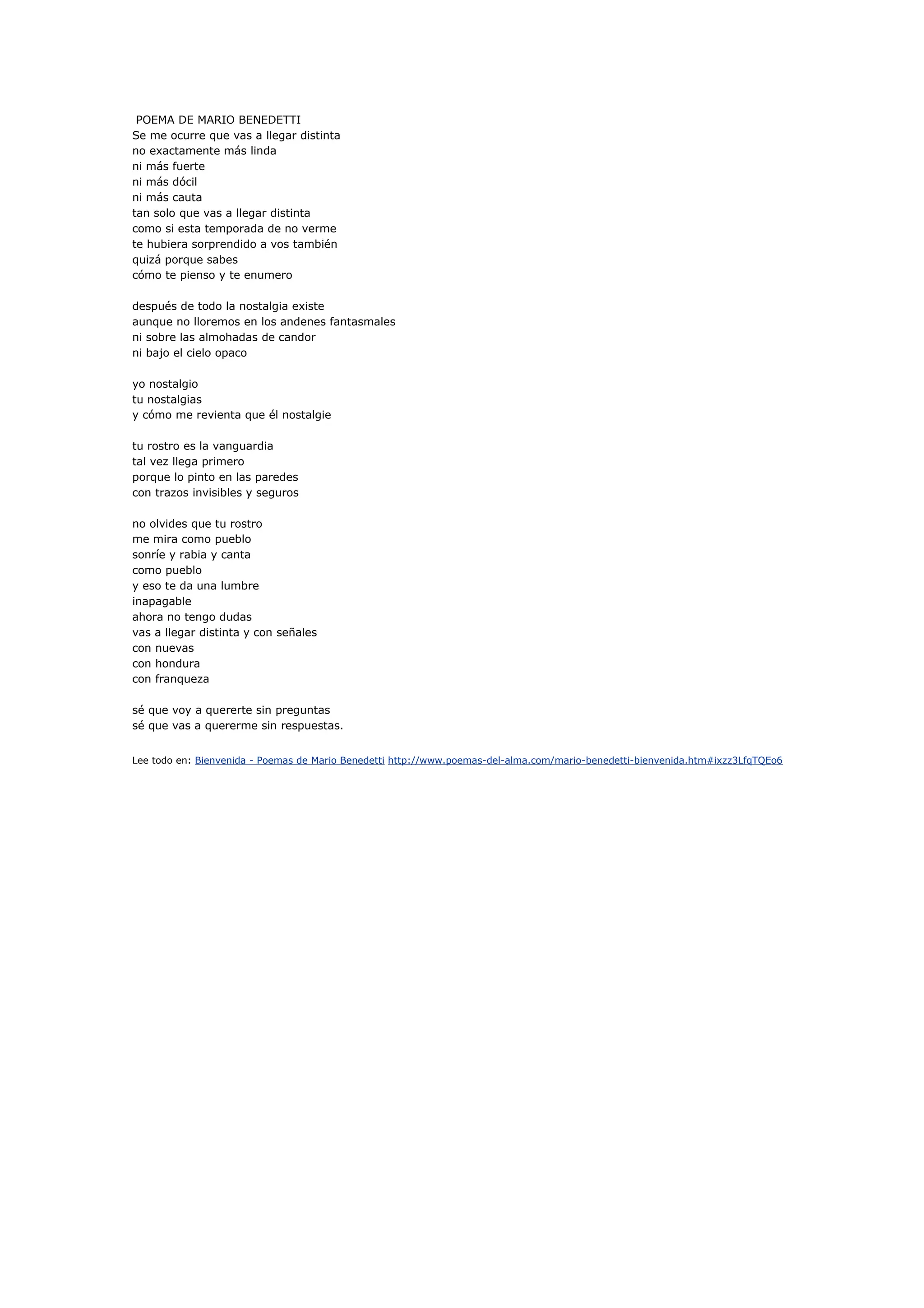 POEMA DE BENEDETTI | DOC