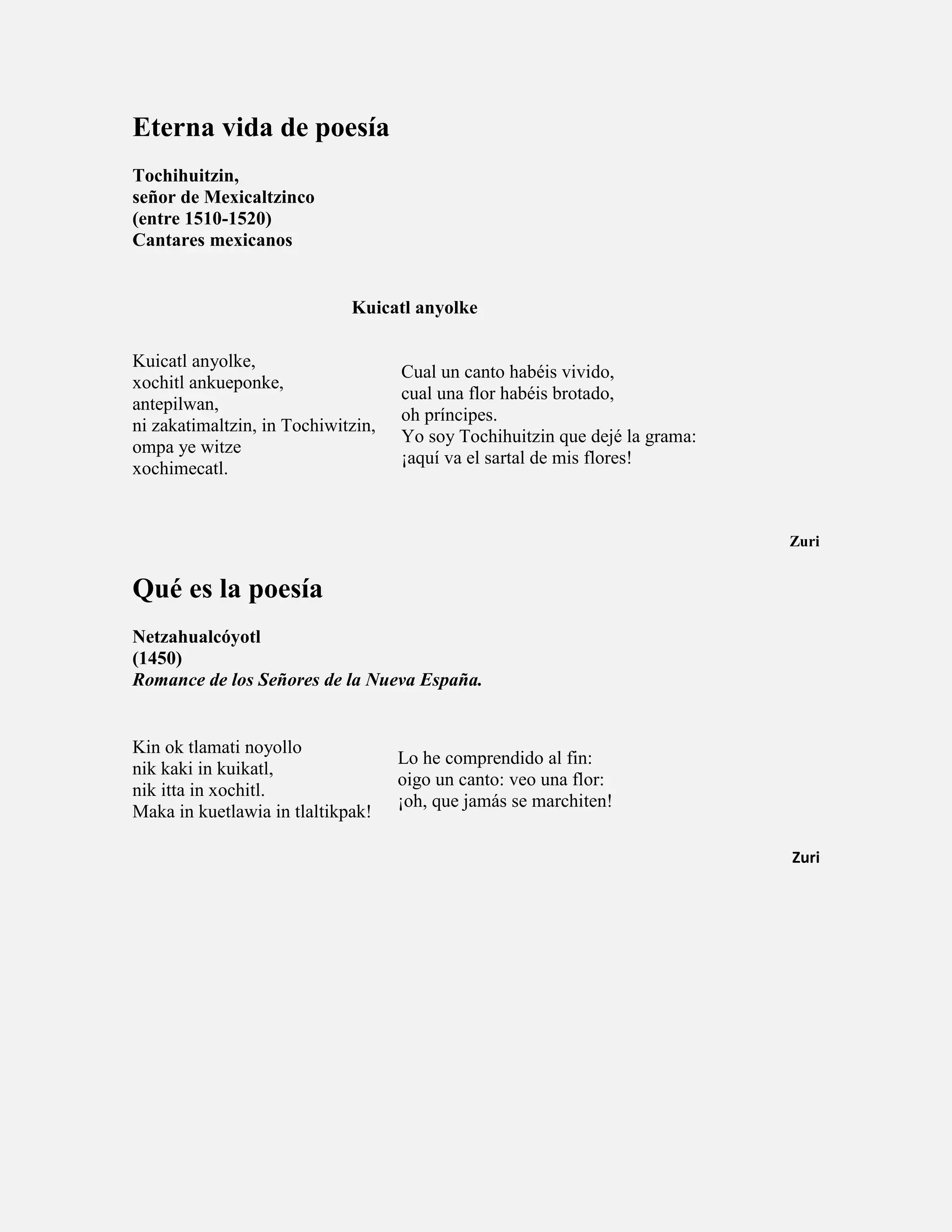 Poemas indigenas | PDF