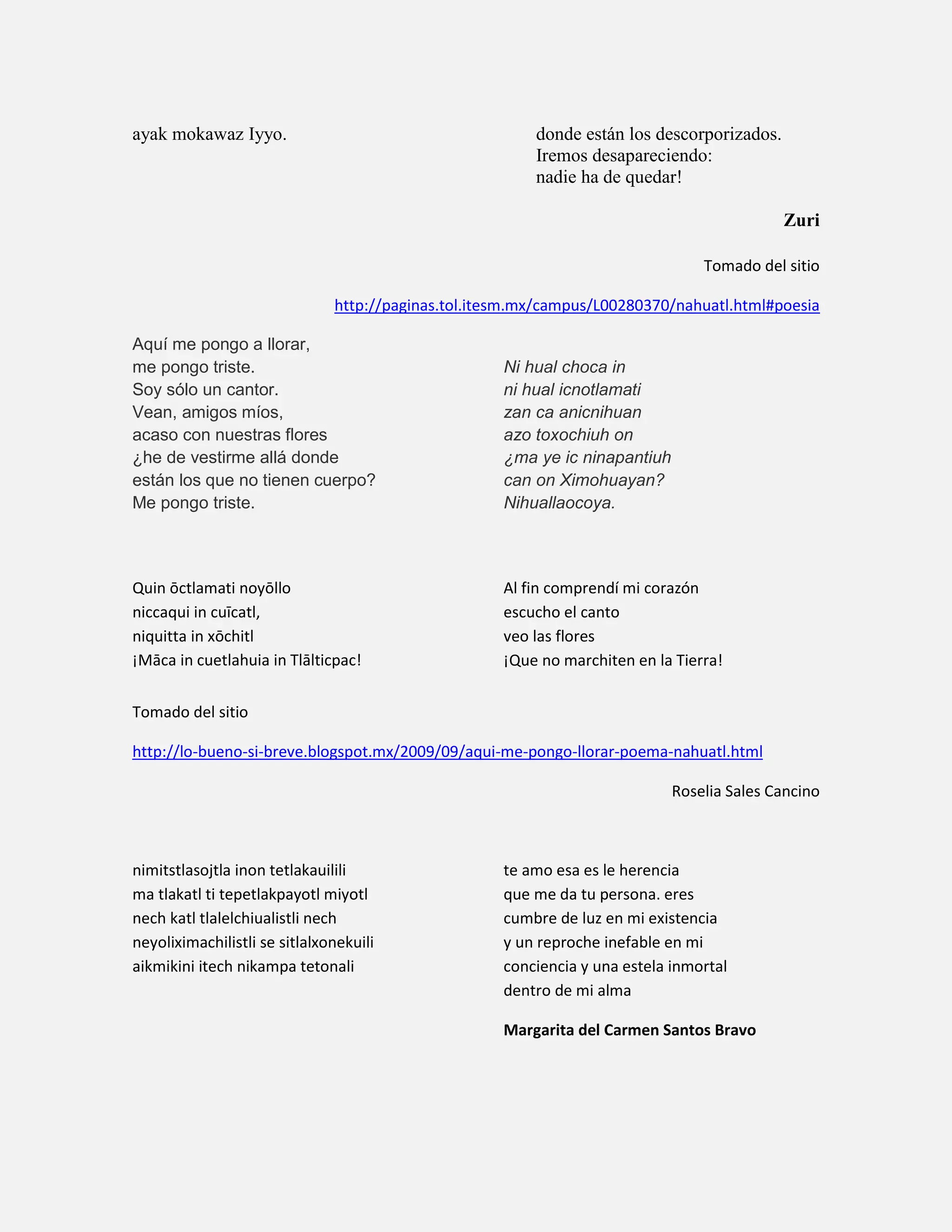 Poemas indigenas | PDF