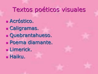 Poemas visuales | PPTX | Poetry | Books and Literature