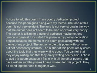 Poem dedication project | PPTX