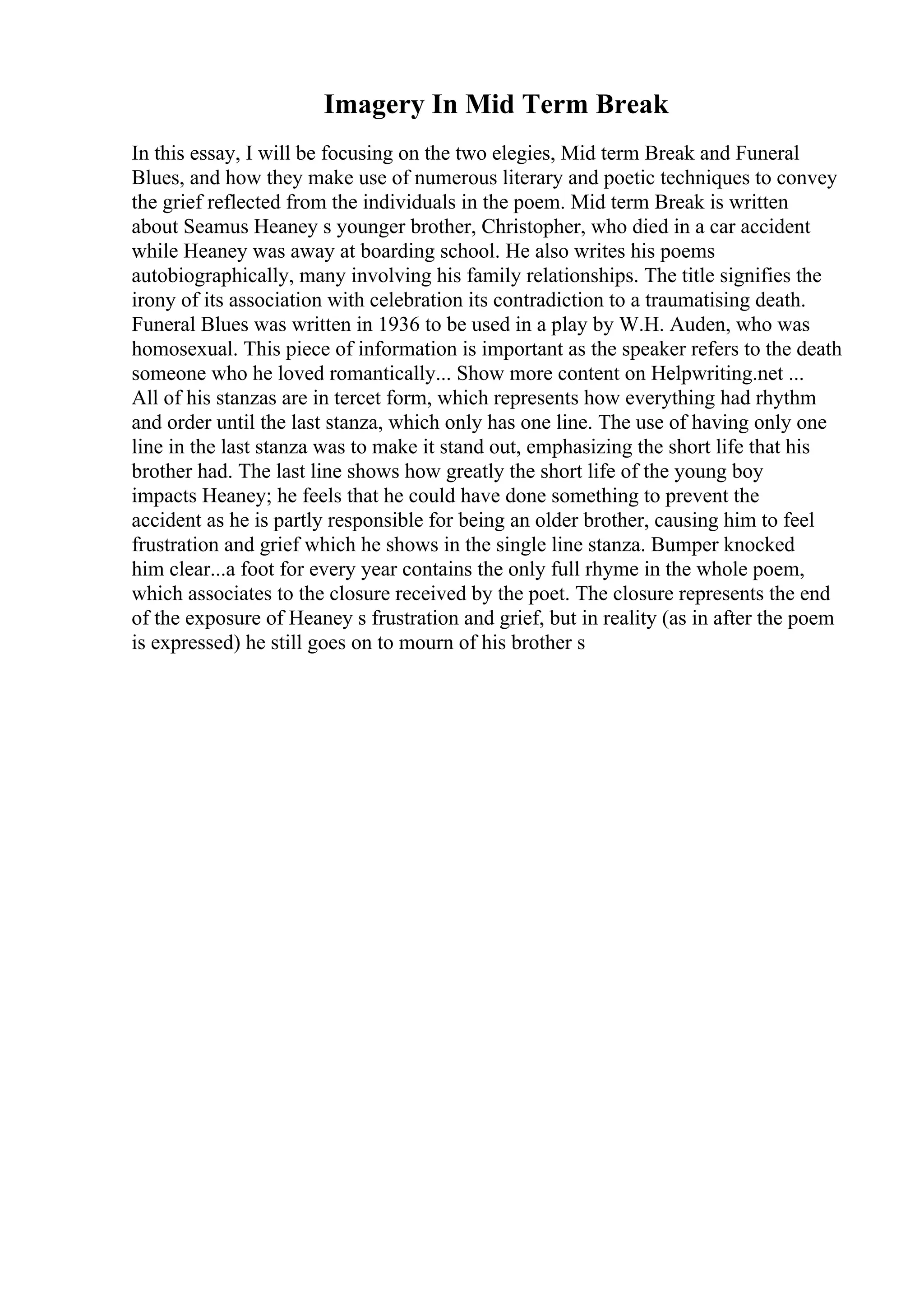 Poem Explication Essay. Explication Essay Example on the Poem Naming of ...