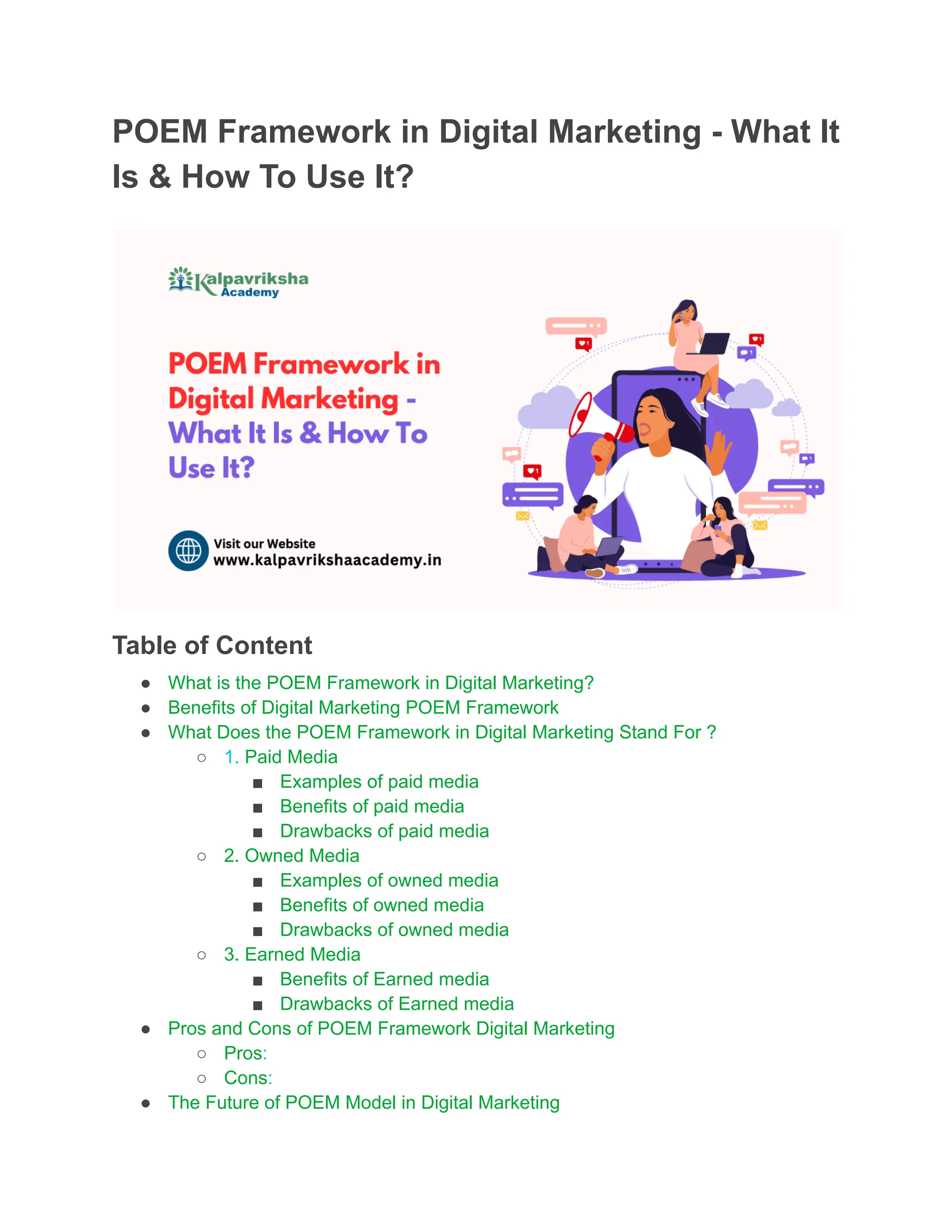 POEM Framework in Digital Marketing: A Complete Guide | PDF