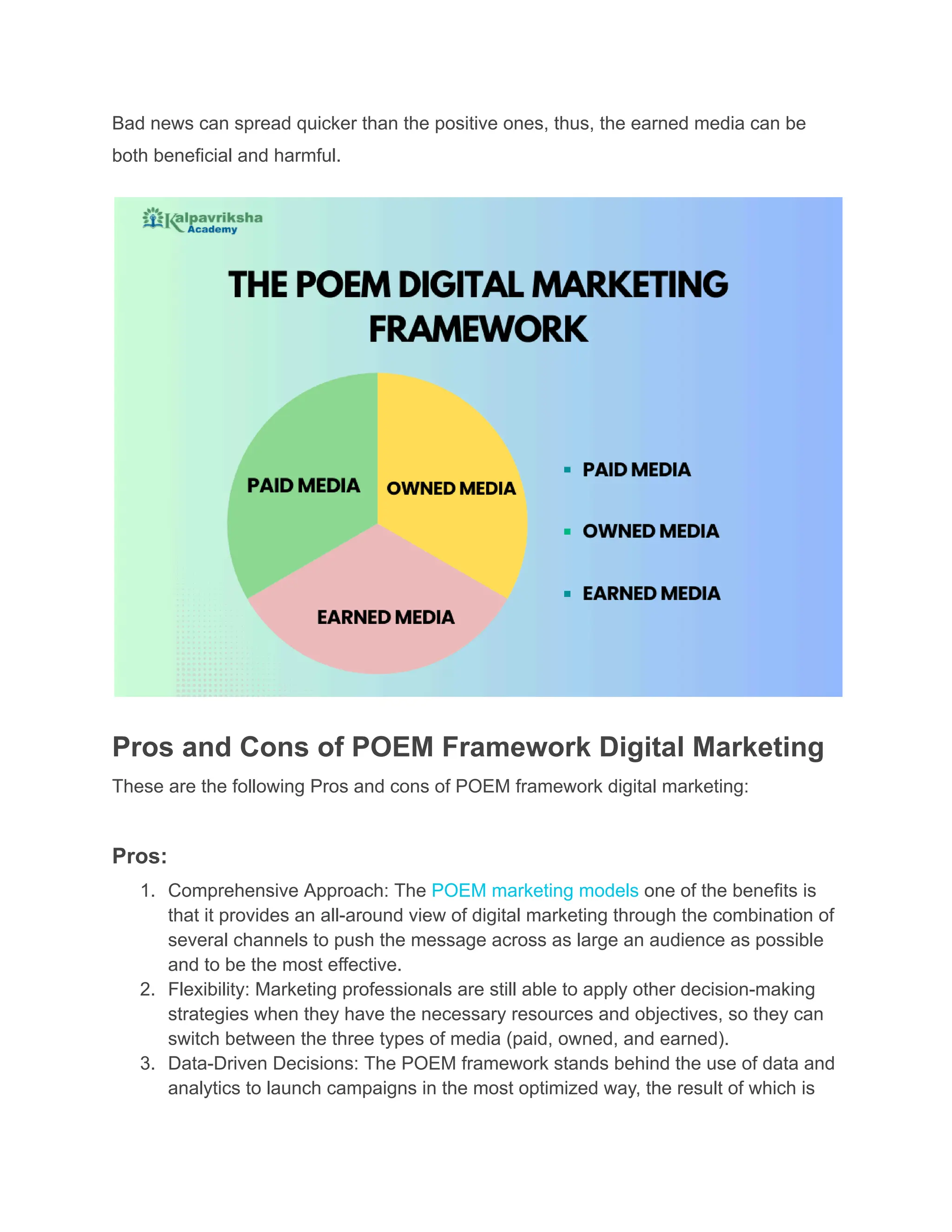 POEM Framework in Digital Marketing: A Complete Guide | PDF