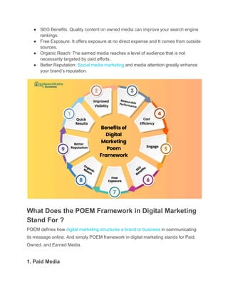 POEM Framework in Digital Marketing: A Complete Guide | PDF