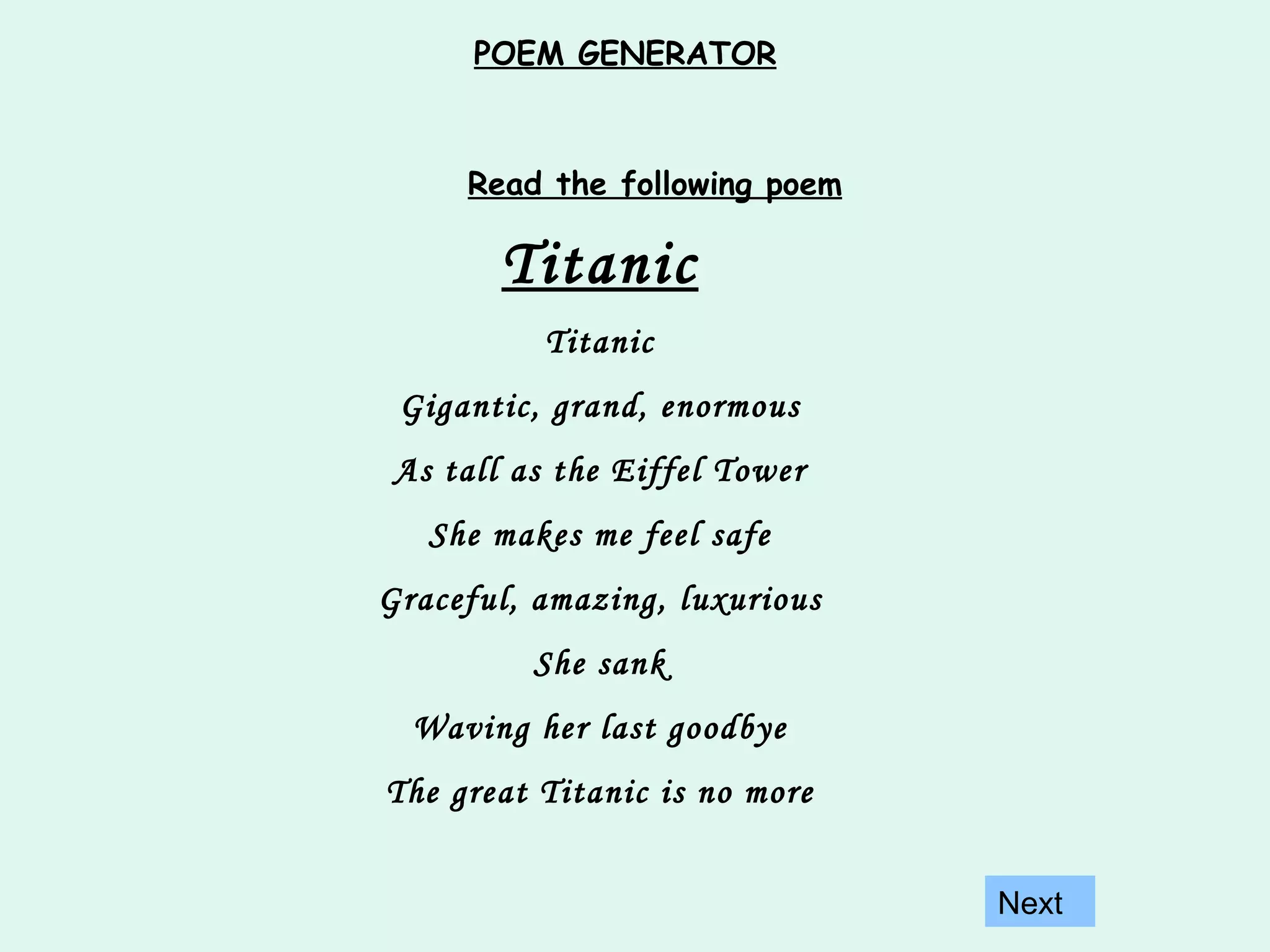 Poem generator | PPT