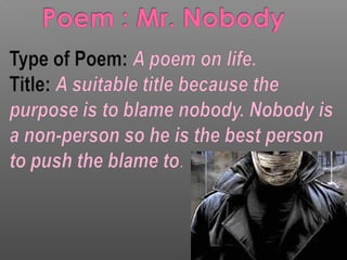 Poem mr nobody[1] | PPT