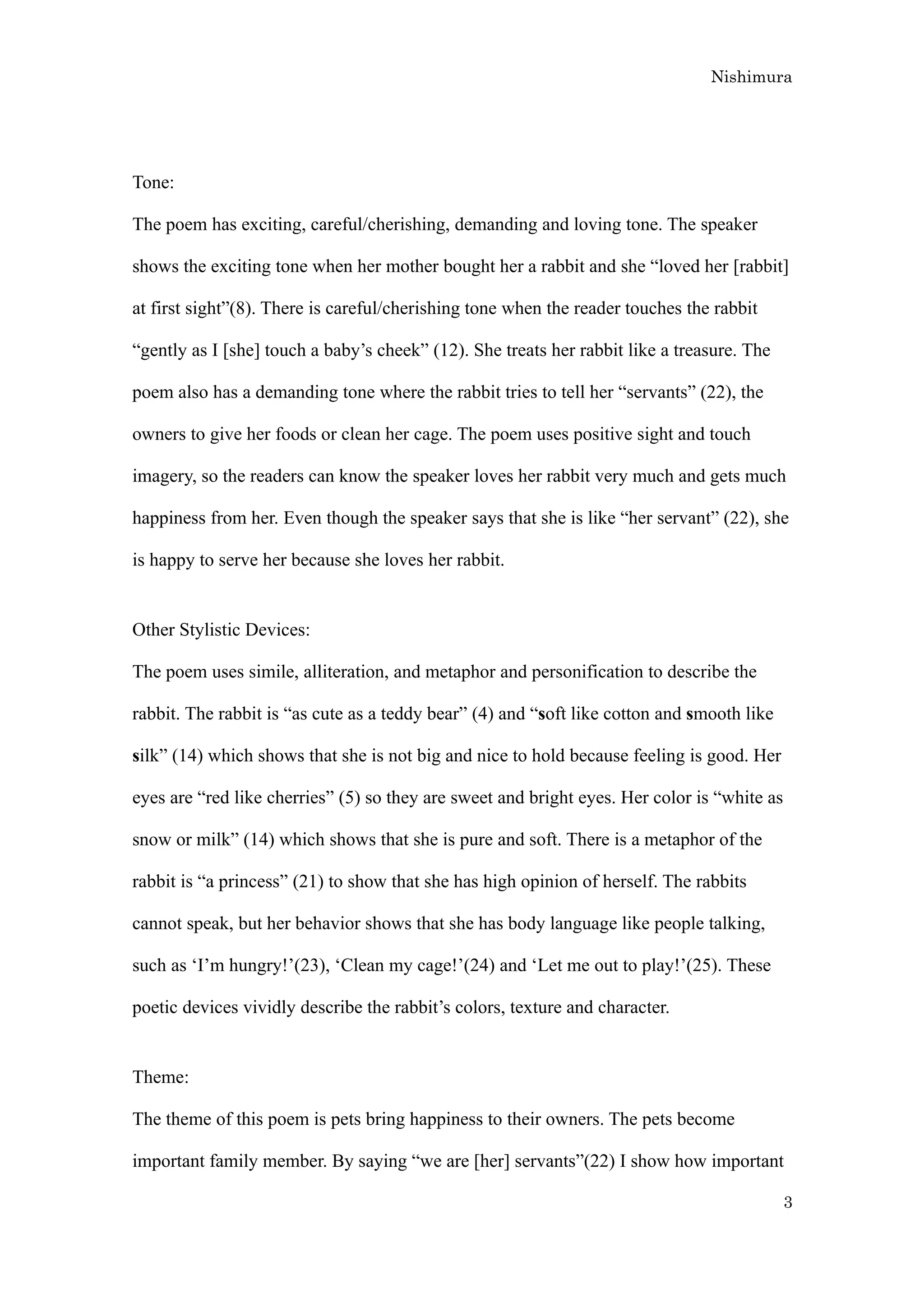 Poem my Precious Rabbit | DOC