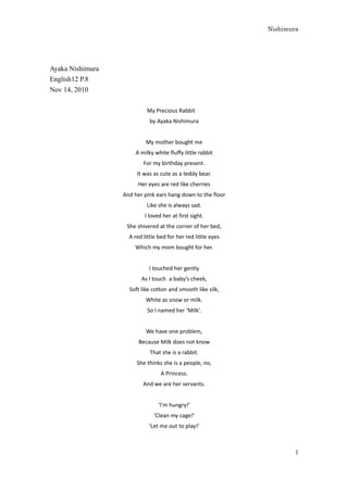 Poem my Precious Rabbit | DOC