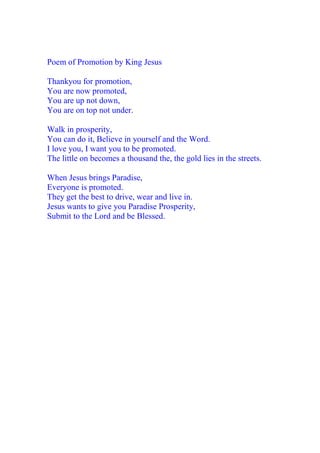 Poem of promotion by king jesus | PDF