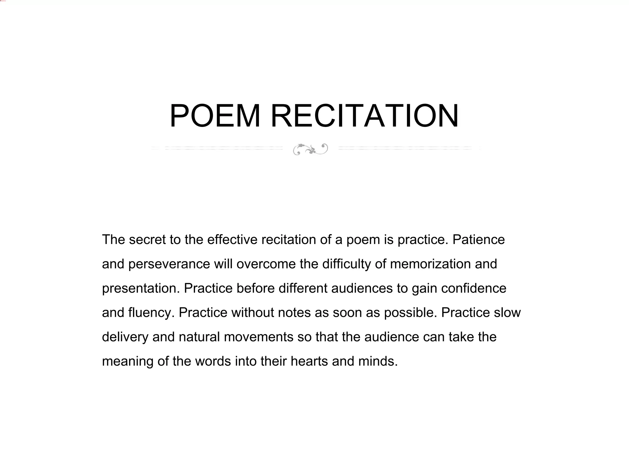 Poem recitation | PPT