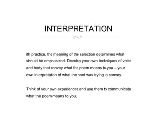 Poem recitation | PPT