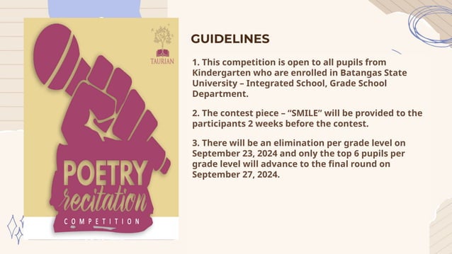 POEM RECITATION Guidelines and mechanics | PPT