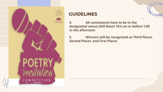 POEM RECITATION Guidelines and mechanics | PPT