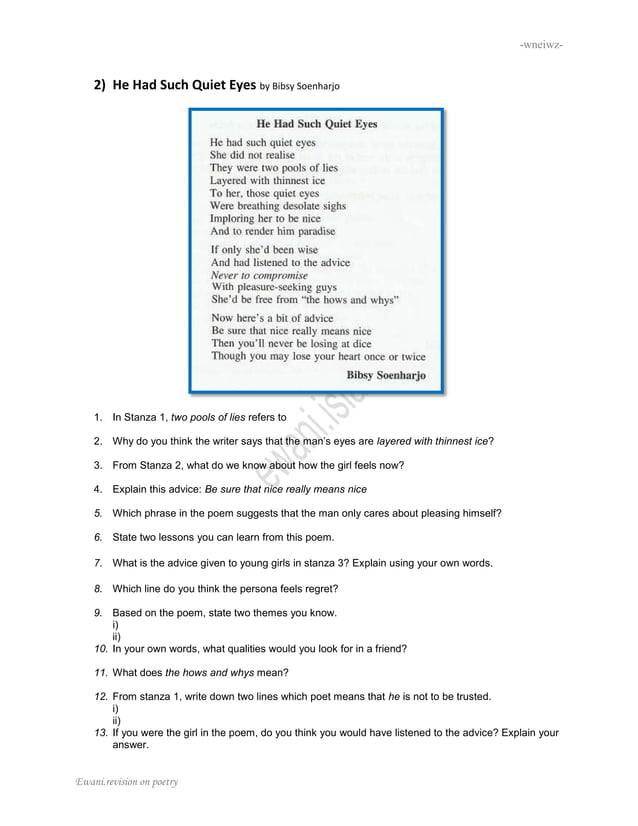 SPM Poem revision | DOCX | Weather | Science