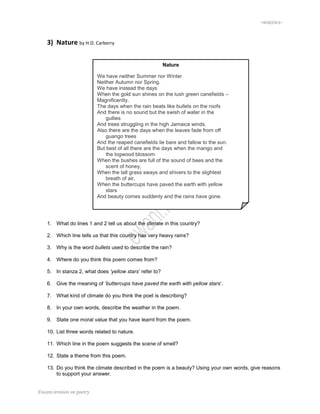 SPM Poem revision | DOCX | Weather | Science
