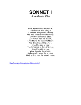 Sonnet Poems About Music