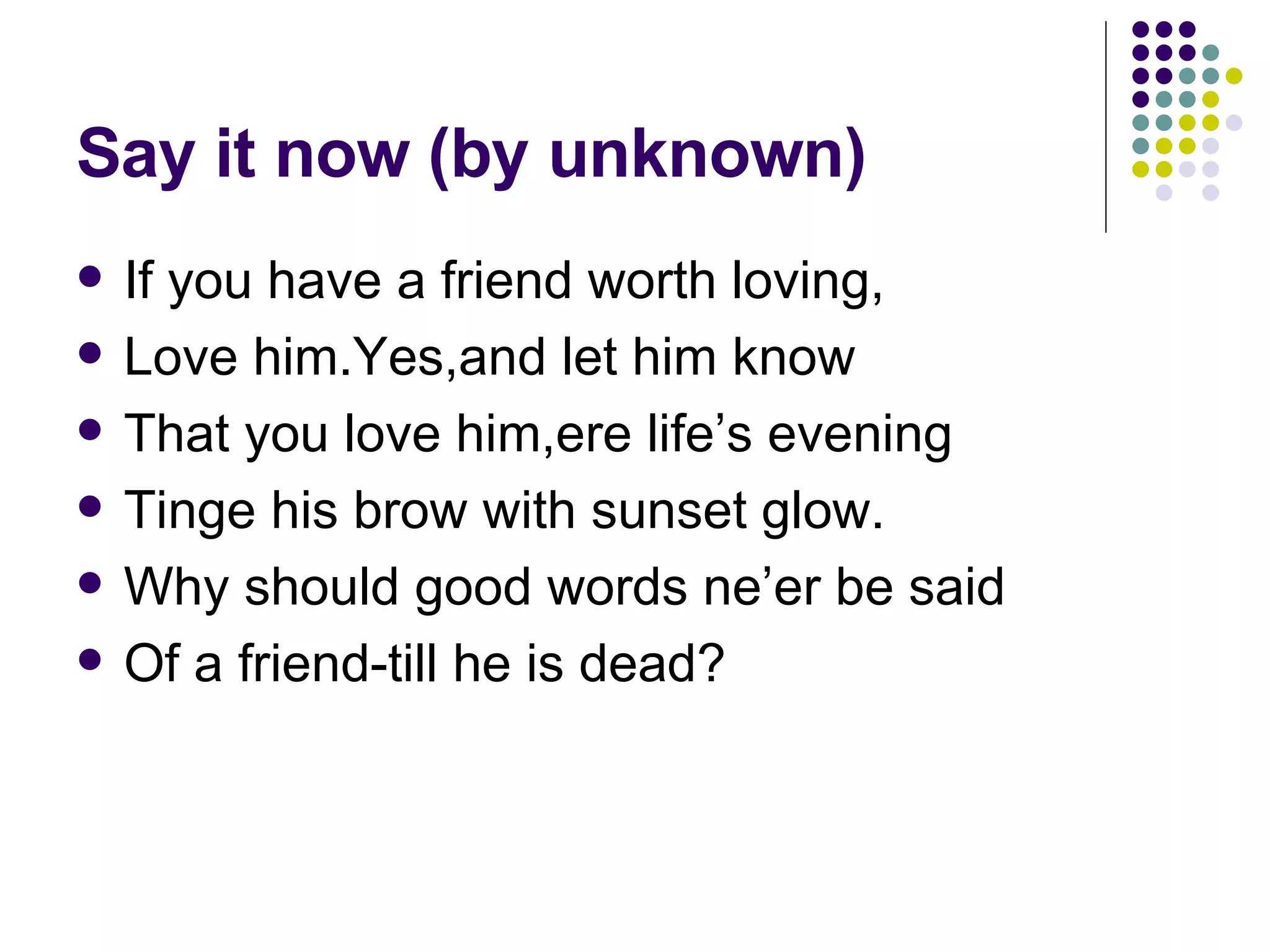 say it now | PPT