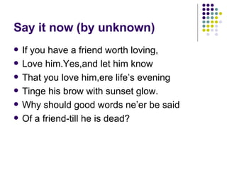 say it now | PPT