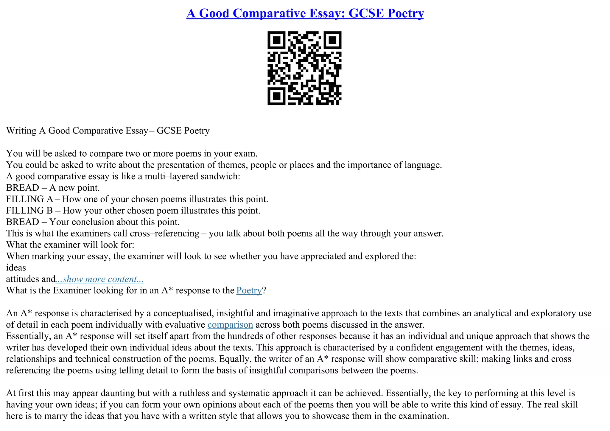 Poems And Song Comparison | PDF