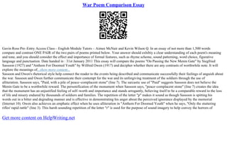 Poems And Song Comparison | PDF