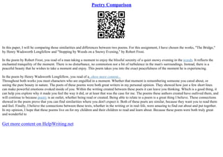 Poems And Song Comparison | PDF
