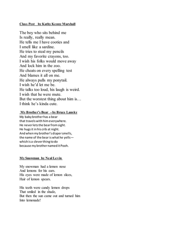 Poems for recitation | DOCX