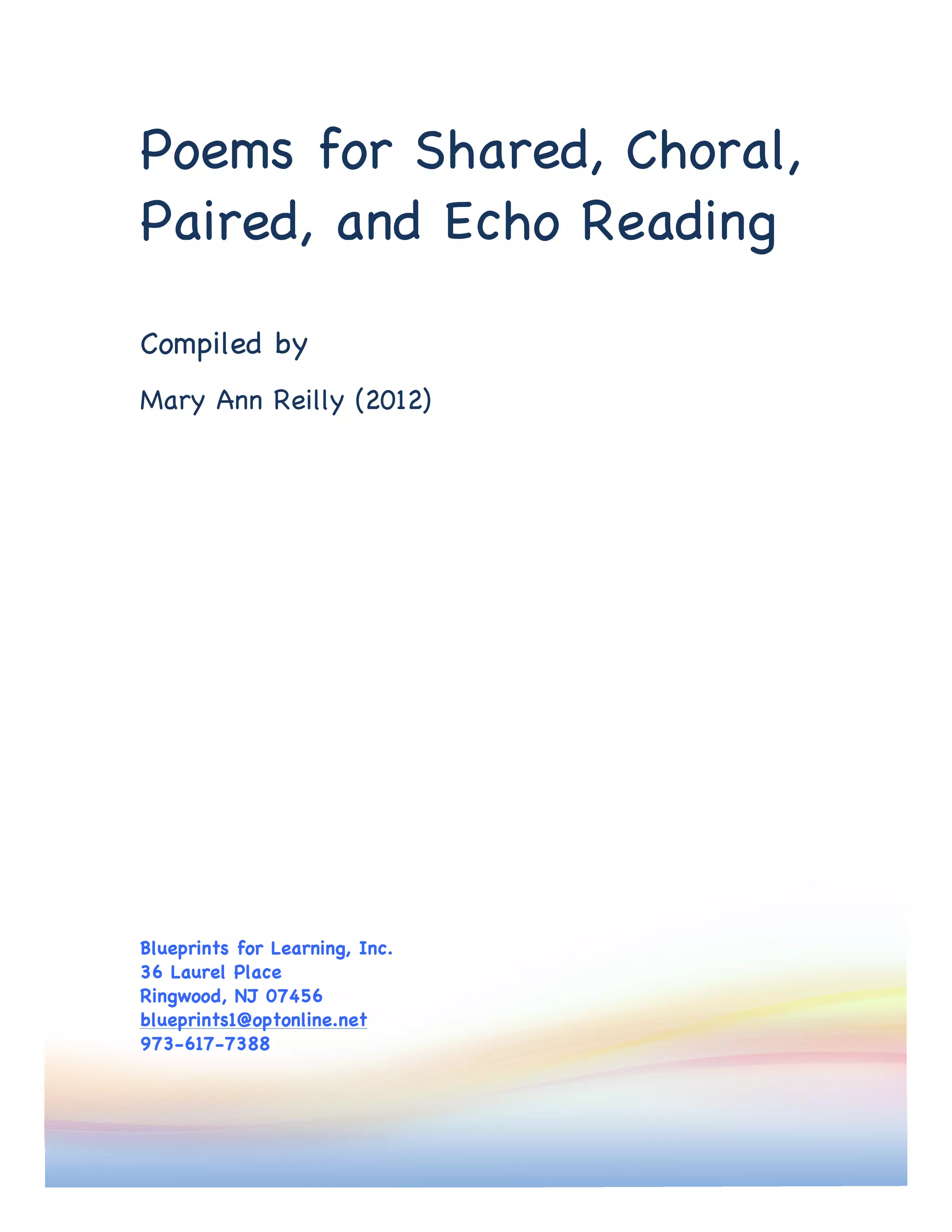 Poems for shared, choral, paired, and echo reading | PDF