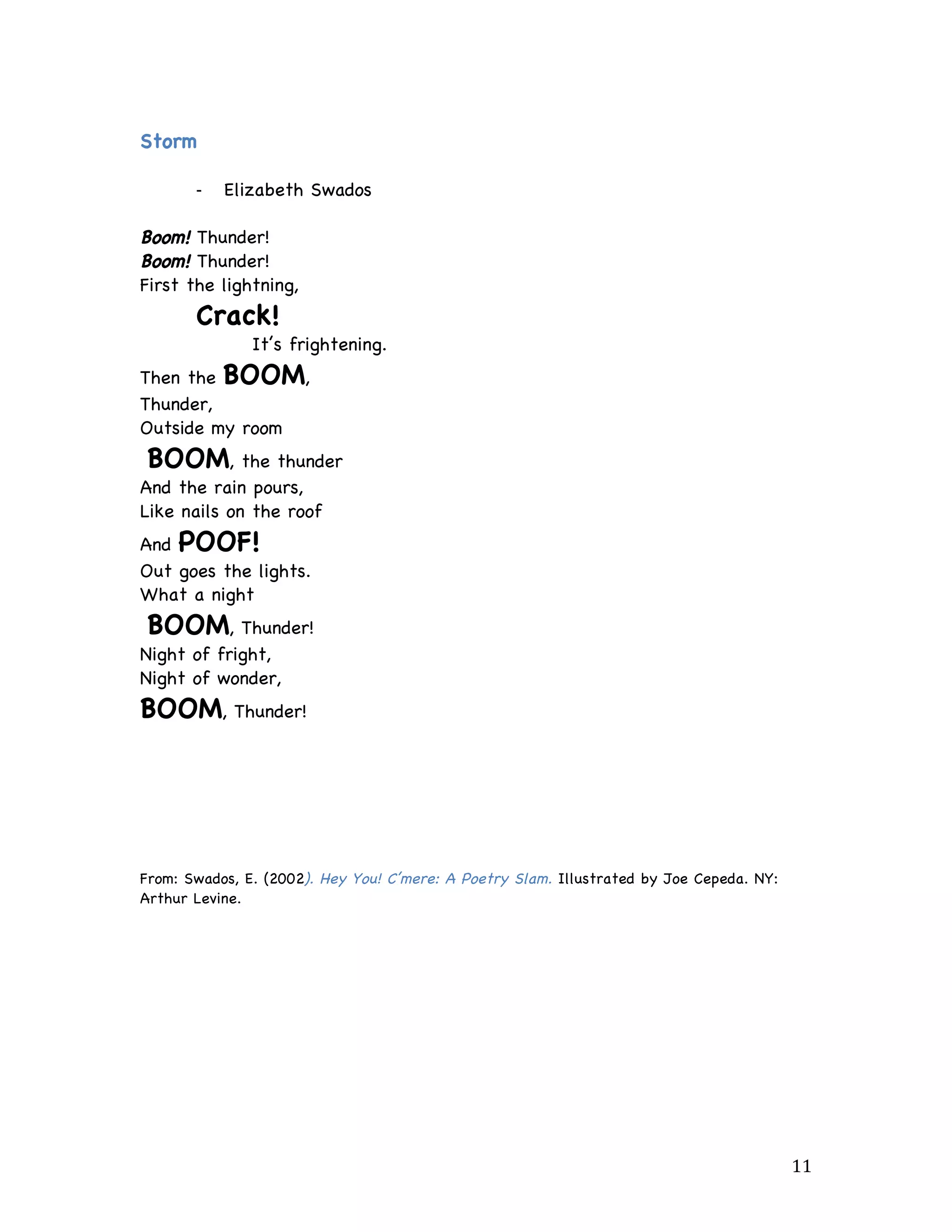 Poems for shared, choral, paired, and echo reading | PDF