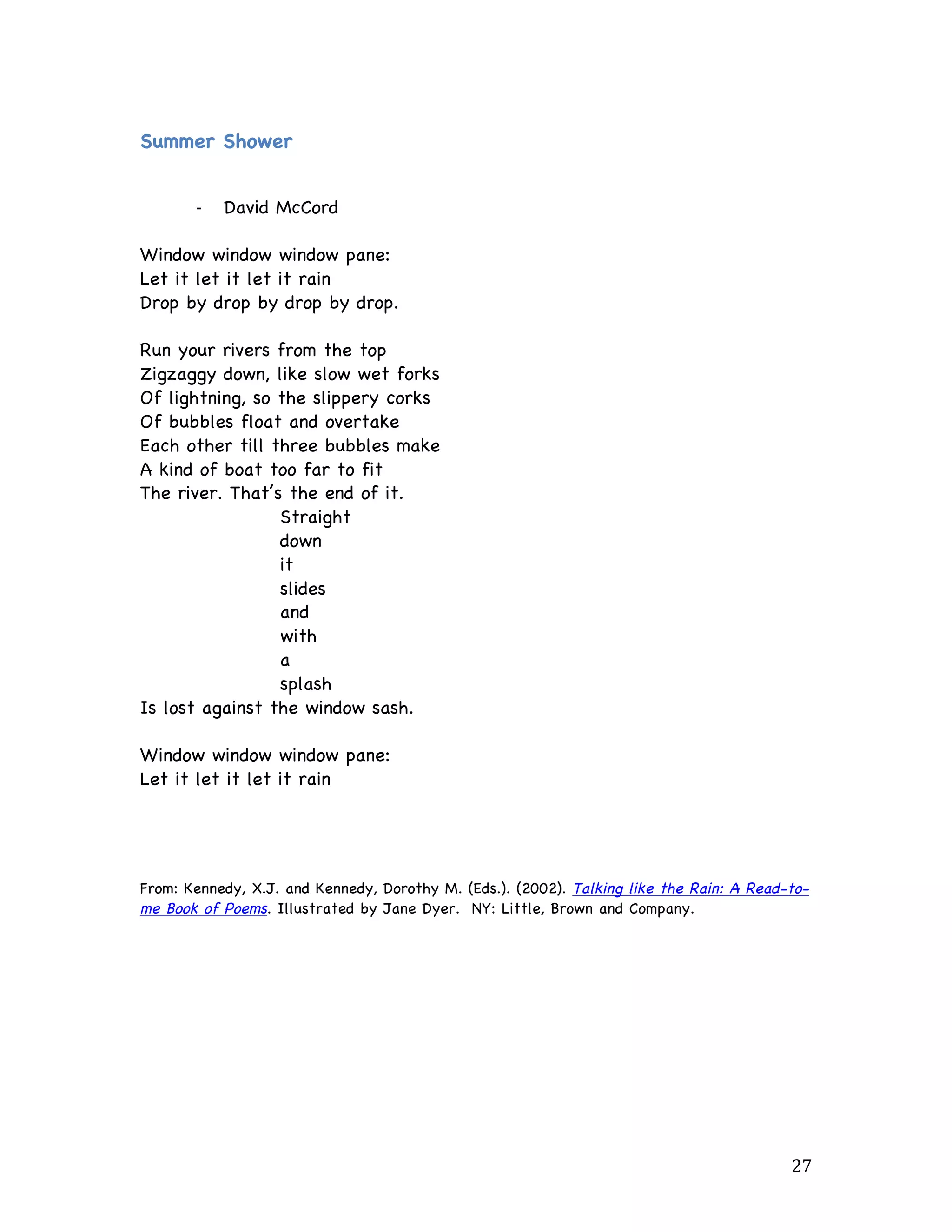 Poems for shared, choral, paired, and echo reading | PDF