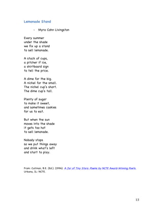 Poems for shared, choral, paired, and echo reading | PDF