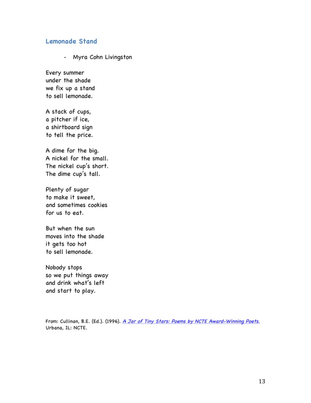 Poems for shared, choral, paired, and echo reading