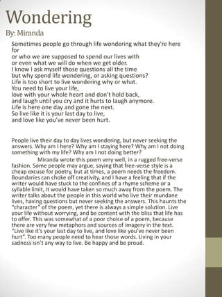 Poems for the Unhappy and the Social Heretics | PPTX