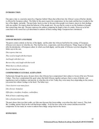 Poems notes 2nd Year English Federal Board/KPK | DOCX