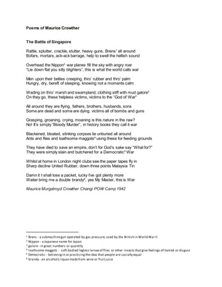 Poems of Maurice Crowther | DOCX